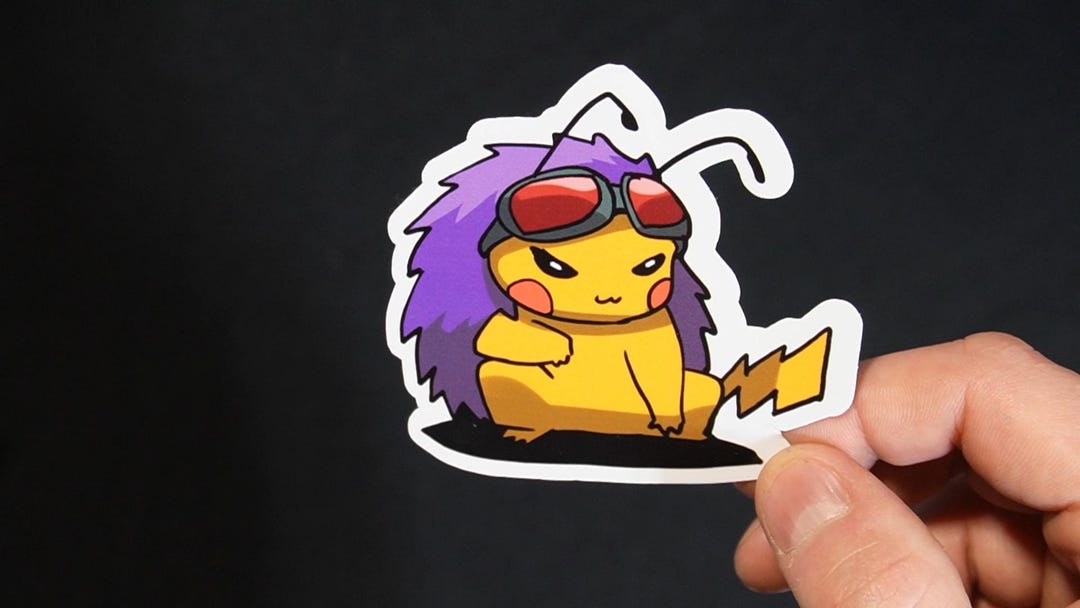 Pikachu in Venonat Costume Vinyl Pokemon Sticker Standard, or Jumbo ...
