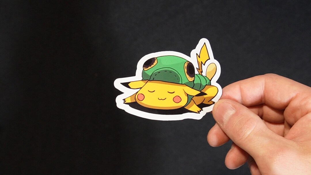 Pikachu in Caterpie Costume Vinyl Pokemon Sticker Standard, or Jumbo ...