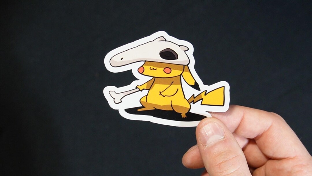 Pikachu in Cubone Costume Vinyl Pokemon Sticker Standard, or Jumbo ...