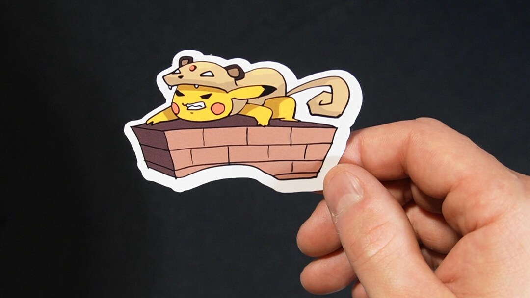 Pikachu in Persian Costume Vinyl Pokemon Sticker Standard, or Jumbo ...