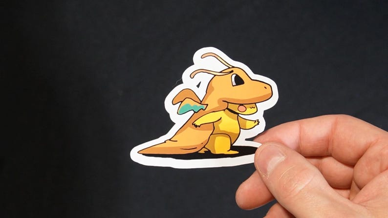 Pikachu in Dragonite Costume Vinyl Pokemon Sticker Standard, or Jumbo ...