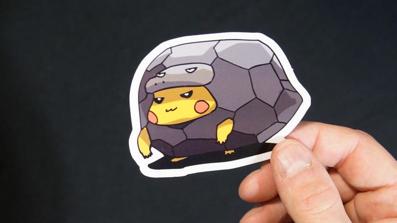 Pikachu in Golem Costume Vinyl Pokemon Sticker Standard, or Jumbo Sizes ...