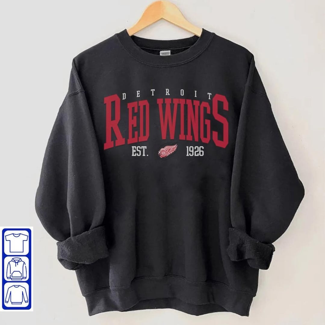 Red Wings Sweatshirt Detroit Red Wings Sweater Hockey - Etsy