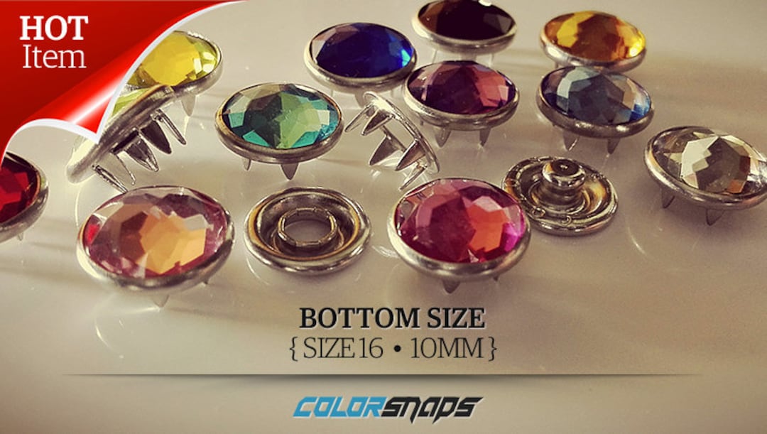 15 COLORS • Jewerly Pearl Snaps • Size 16 • Size 18 • 7/16 • 15/32 ...