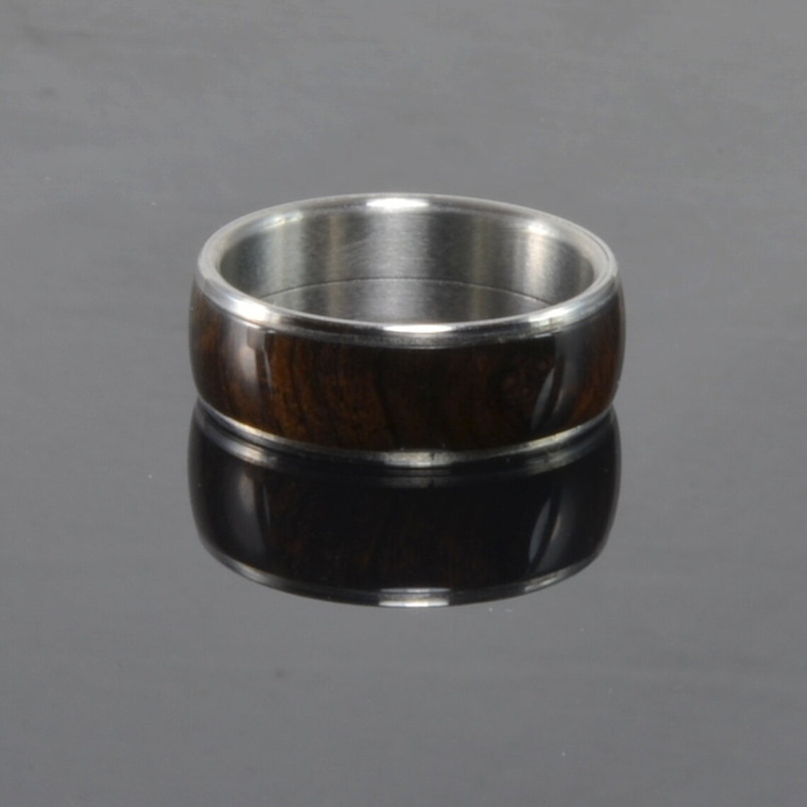 Wood Ring African Blackwood Wood Ring With Stainless Steel Core, Wood ...