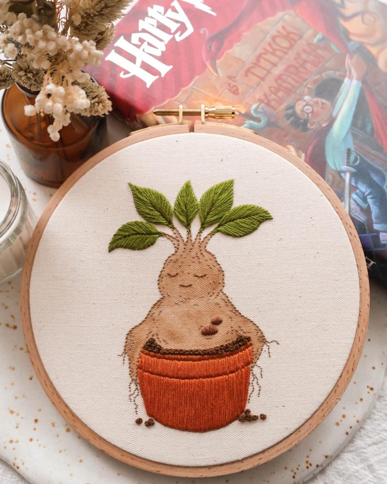 Sleepy Mandrake/mandragora Embroidery Pattern PDF, Magical Plant ...