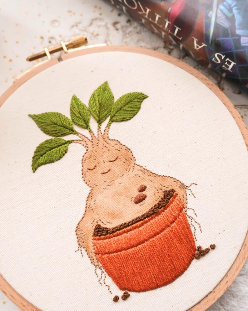 Sleepy Mandrake/mandragora Embroidery Pattern PDF, Magical Plant ...
