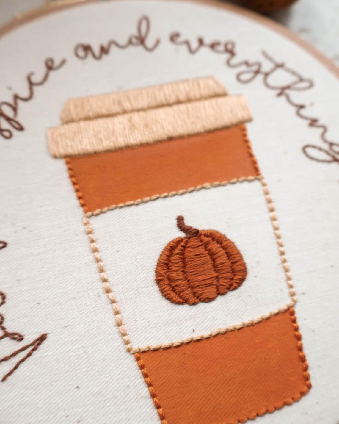 Pumpkin Spice Latte Embroidery Pattern: Cozy Fall Coffee Cup Hoop Art ...