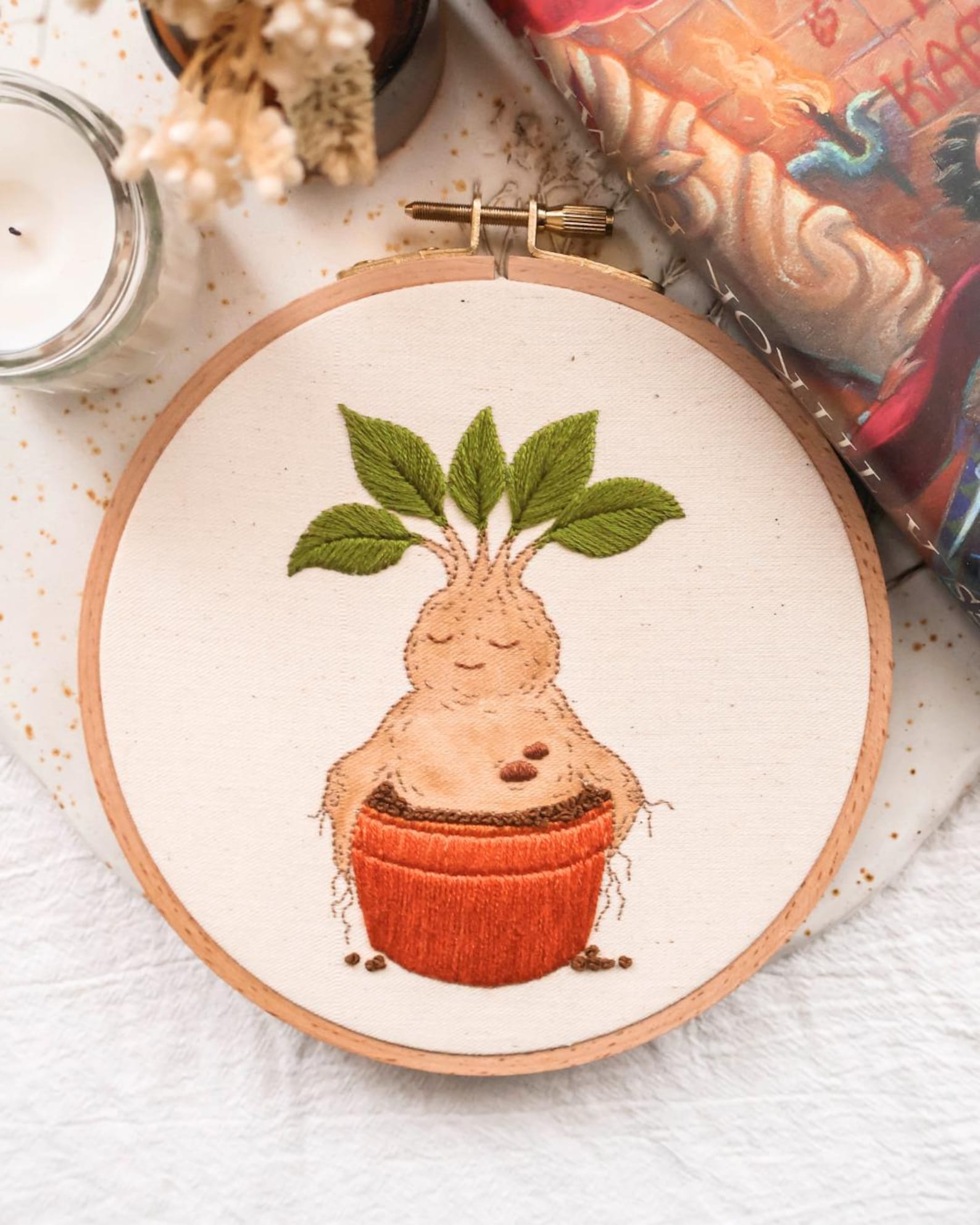 Sleepy Mandrake/mandragora Embroidery Pattern PDF, Magical Plant ...