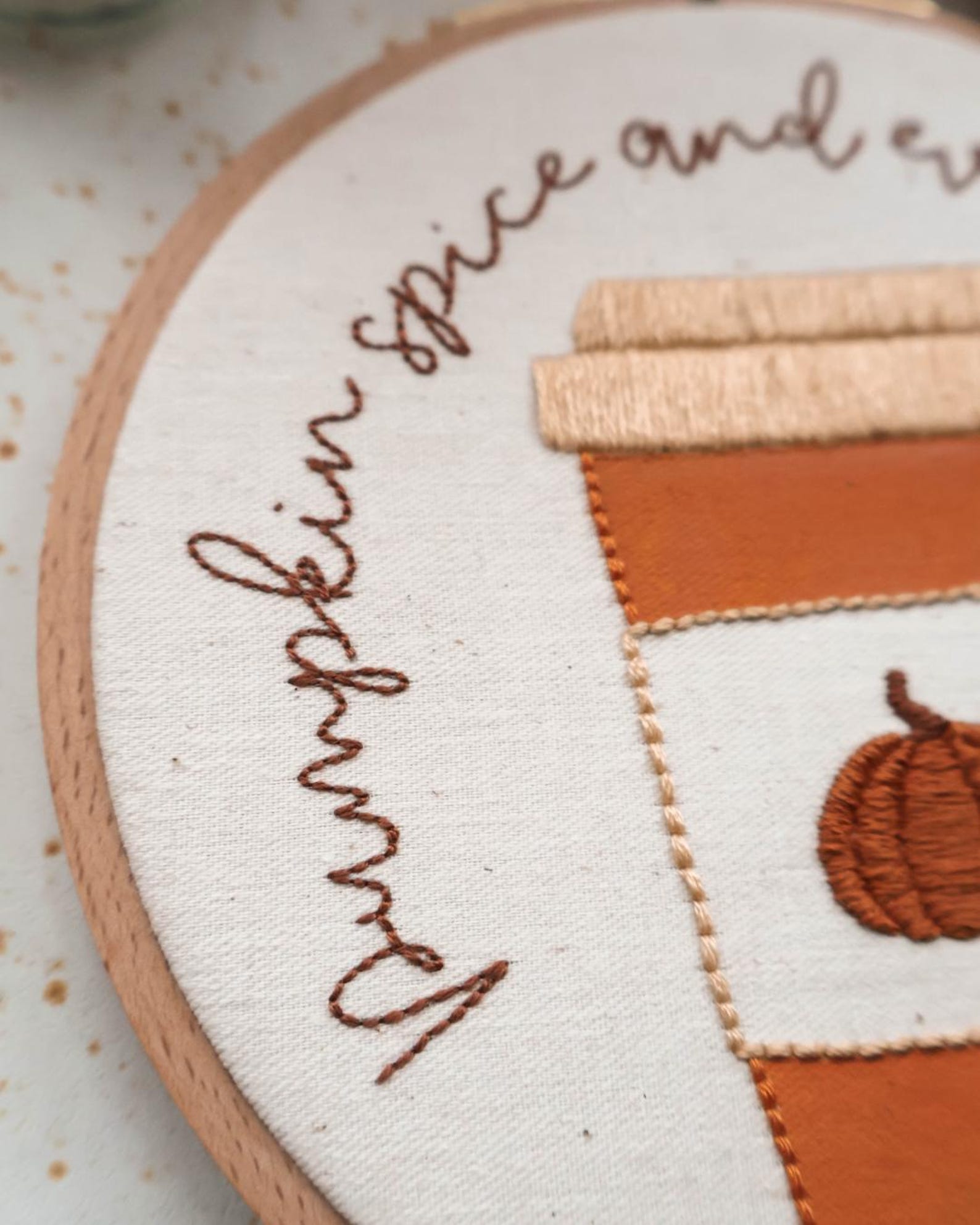 Pumpkin Spice Latte Embroidery Pattern: Cozy Fall Coffee Cup Hoop Art ...