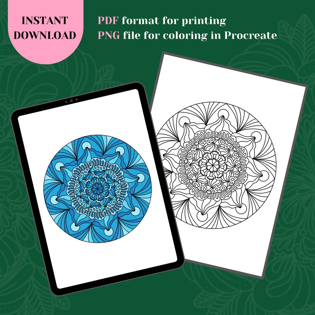 Procreate Coloring Page, Printable Coloring Page PDF, PNG, Relax ...