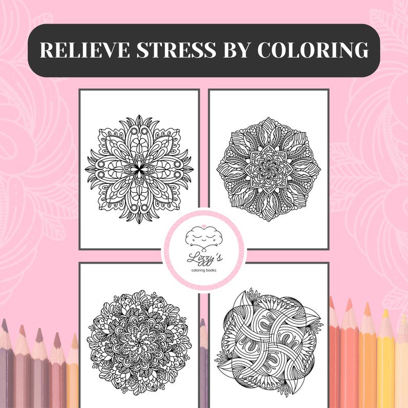 10 Tranquil Coloring Pages for Stress Relief | Mindful Coloring Bundle ...
