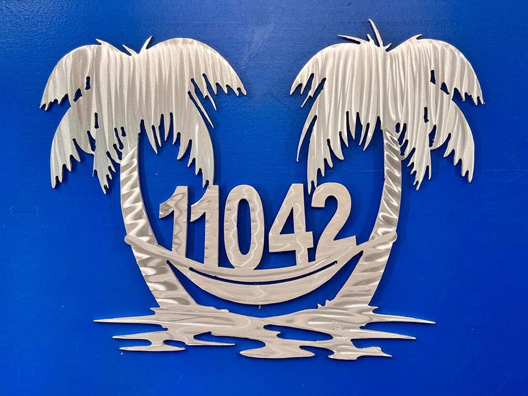 Palm Tree Number Sign - Etsy