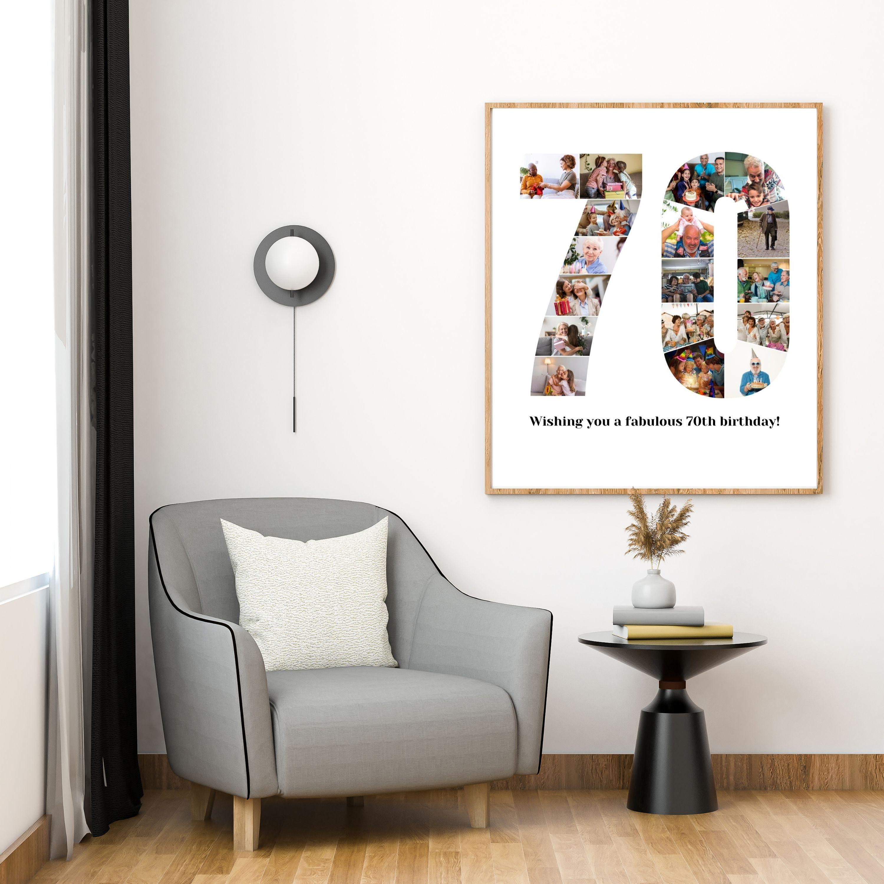 Editable 70th Birthday Photo Collage Template on Canva to Showcase a ...