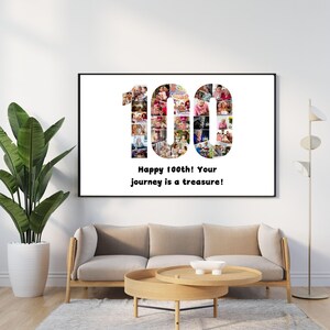 100th Birthday Photo Collage Template: Customizable Canva Design ...