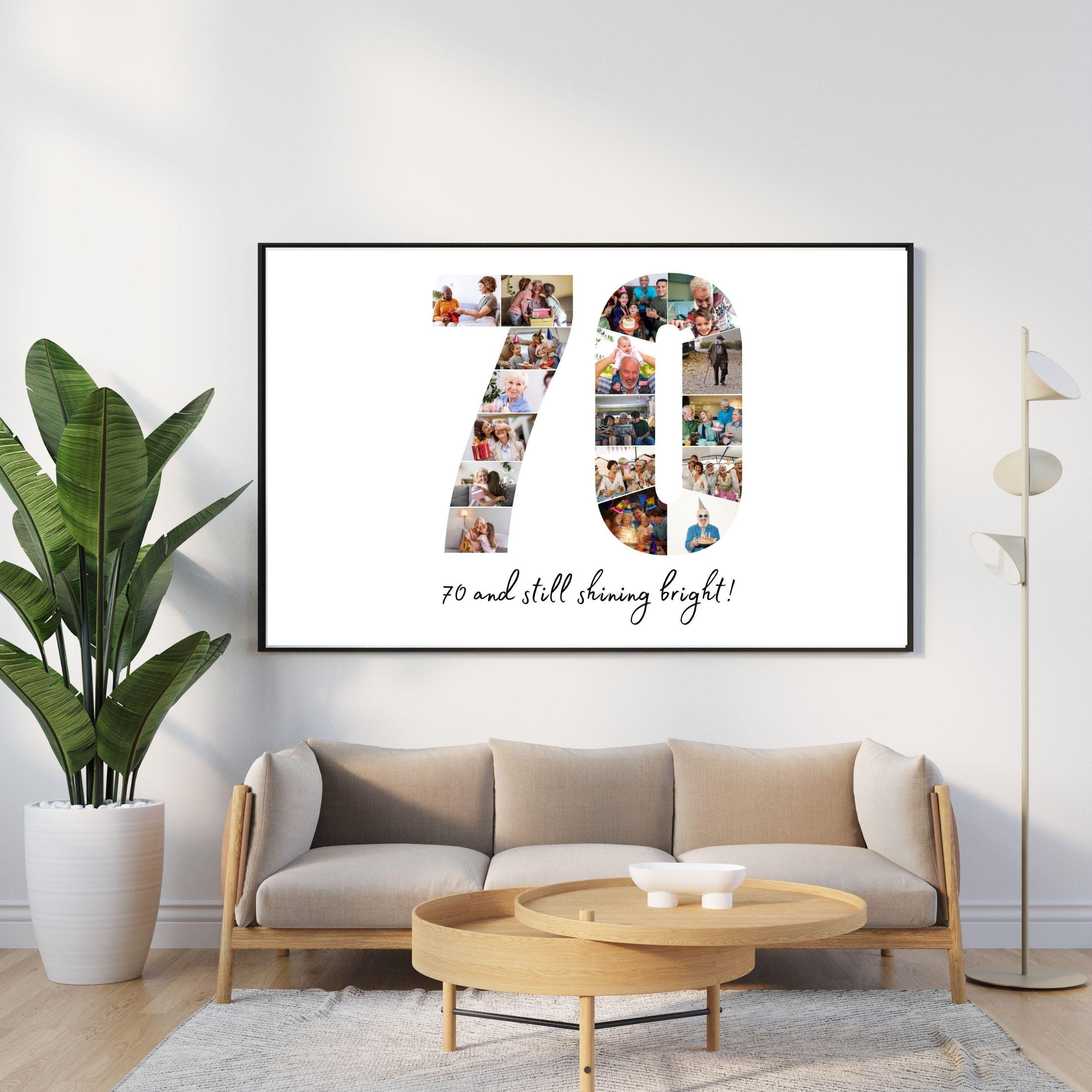 Editable 70th Birthday Photo Collage Template on Canva to Showcase a ...