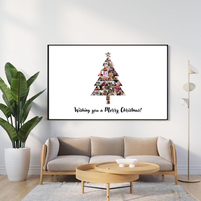 Beautiful Christmas Tree Photo Collage Template in Canva for Family ...