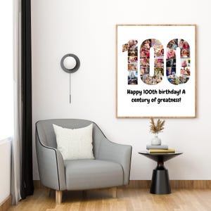 100th Birthday Photo Collage Template: Customizable Canva Design ...