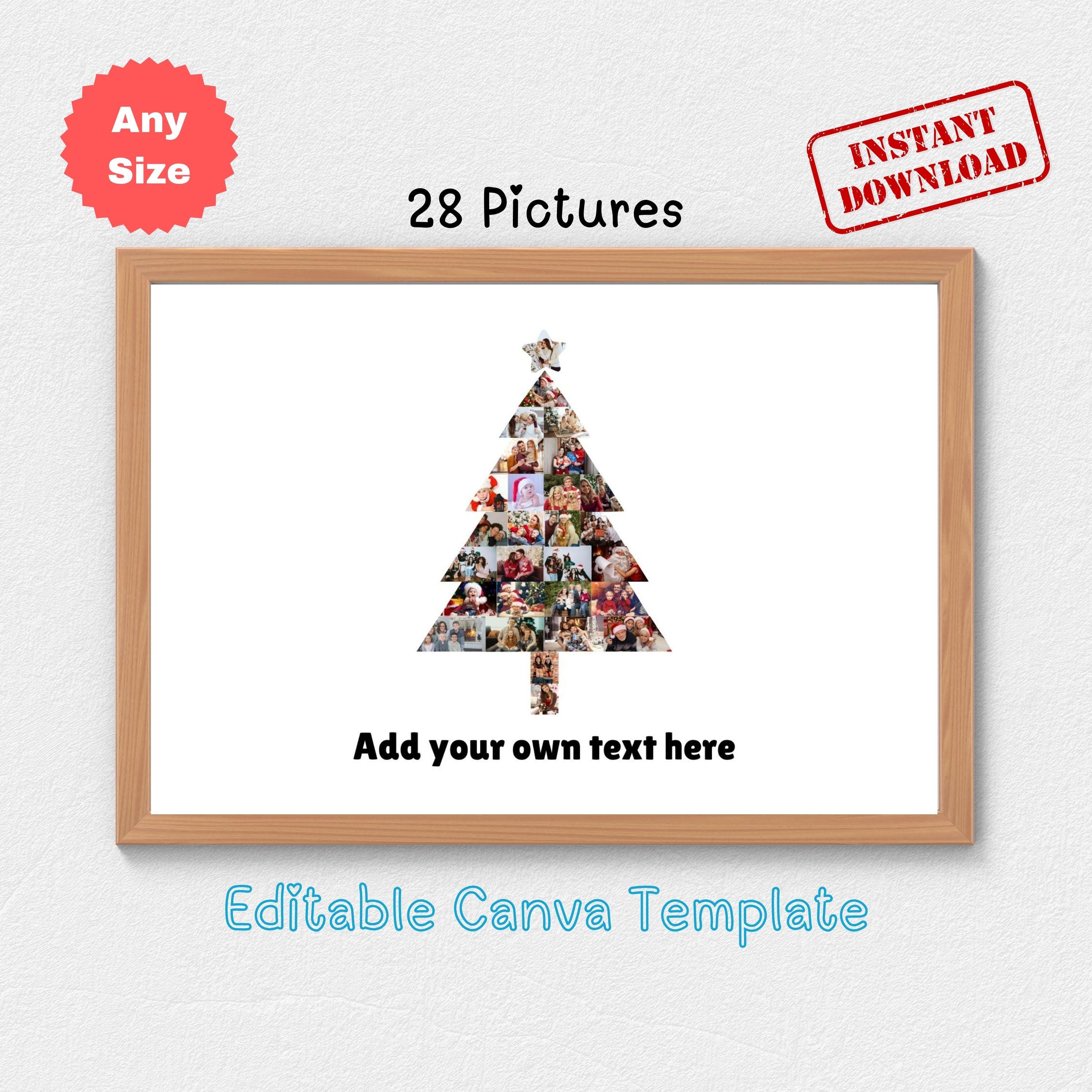 Beautiful Christmas Tree Photo Collage Template in Canva for Family ...