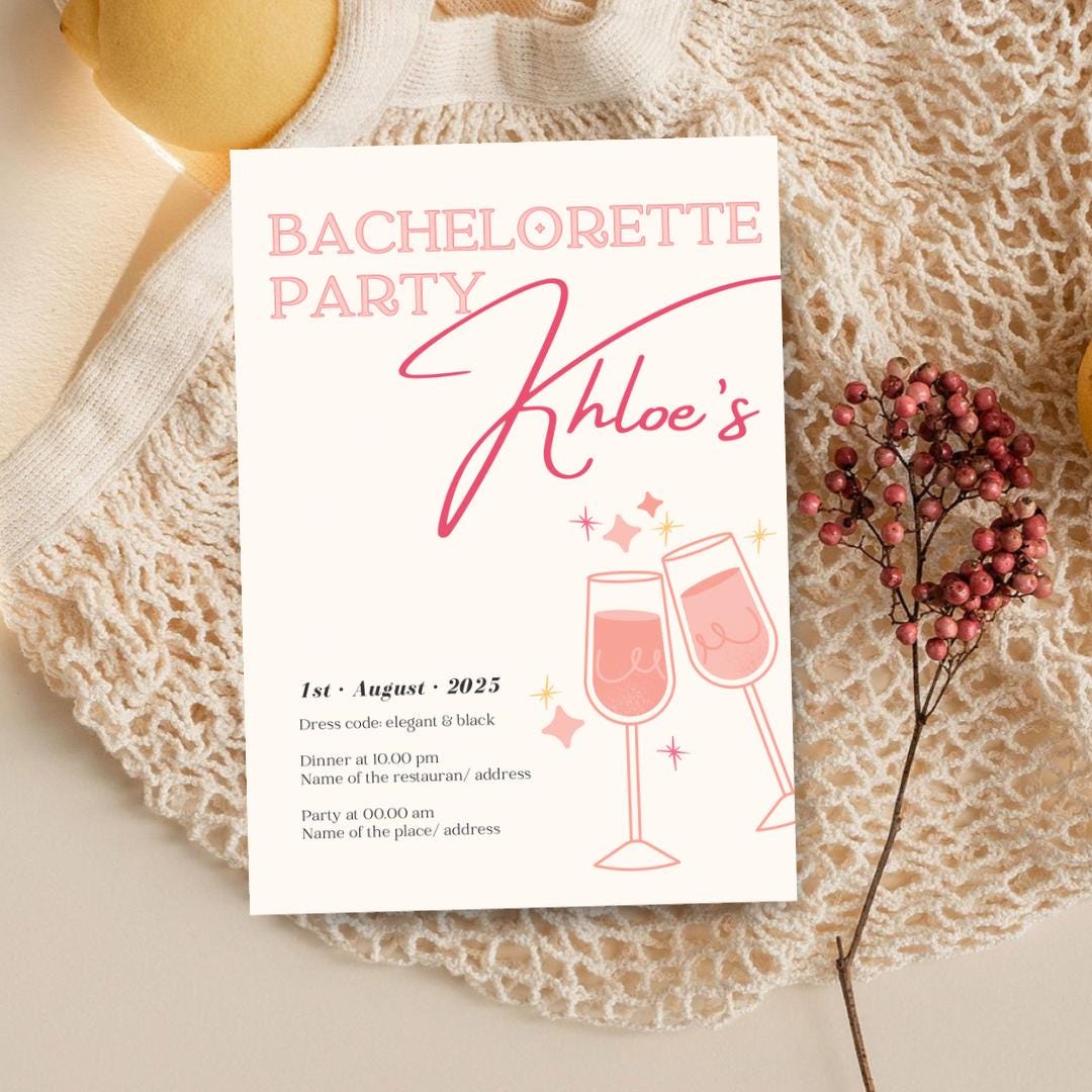 BACHELORETTE PARTY INVITATION, Printable Bachelorette Party Invitation ...