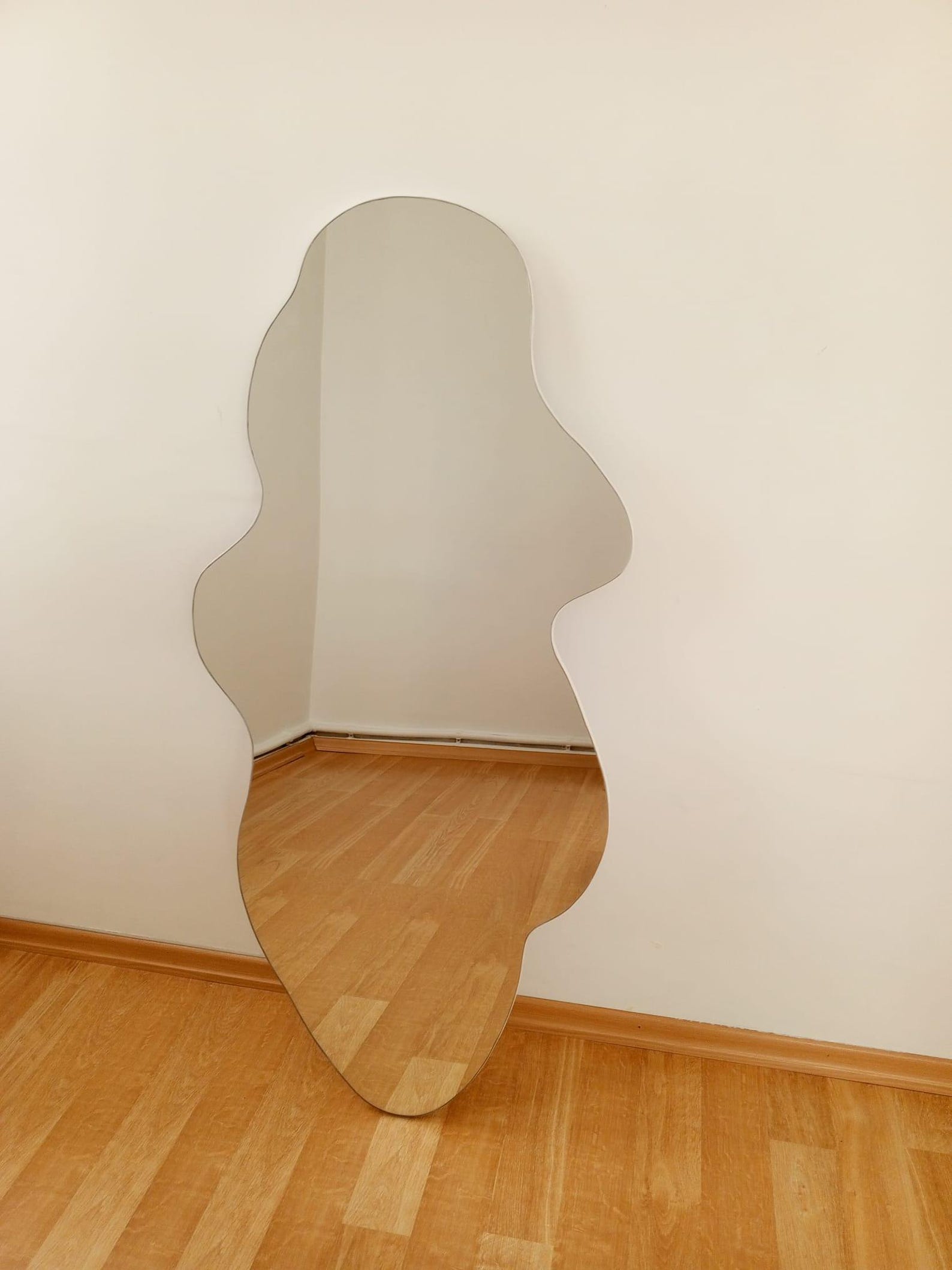 Organic Shaped Wall Mirror, Wavy Full Length Mirror, Asymmetrical ...