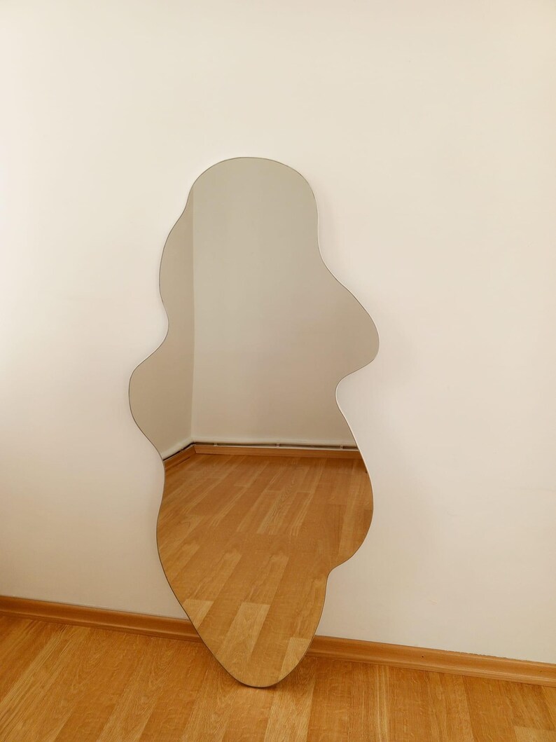 Organic Shaped Wall Mirror, Wavy Full Length Mirror, Asymmetrical ...