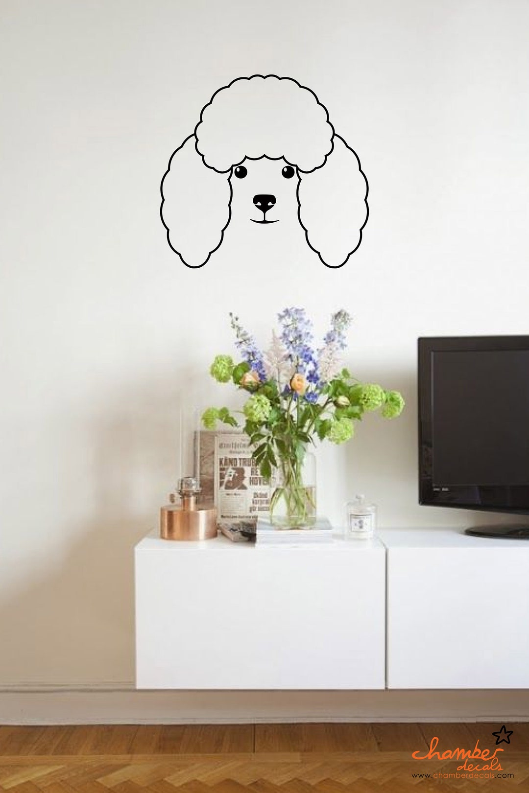 Cute Poodle Wall Decal - Etsy