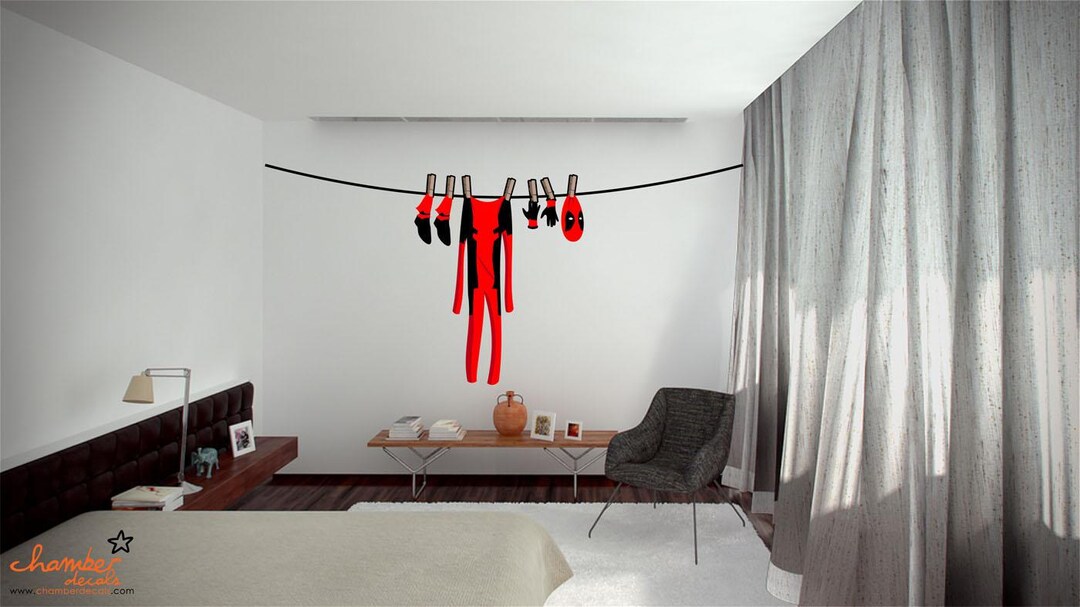 Deadpool Laundry Wall Decal - Etsy