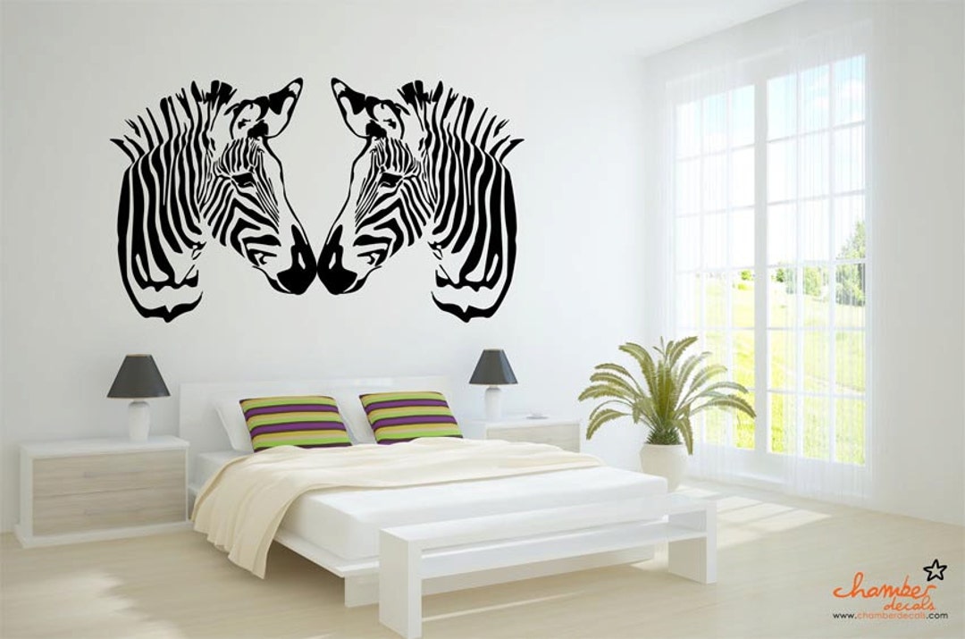 Zebra Head Art Wall Decal - Etsy