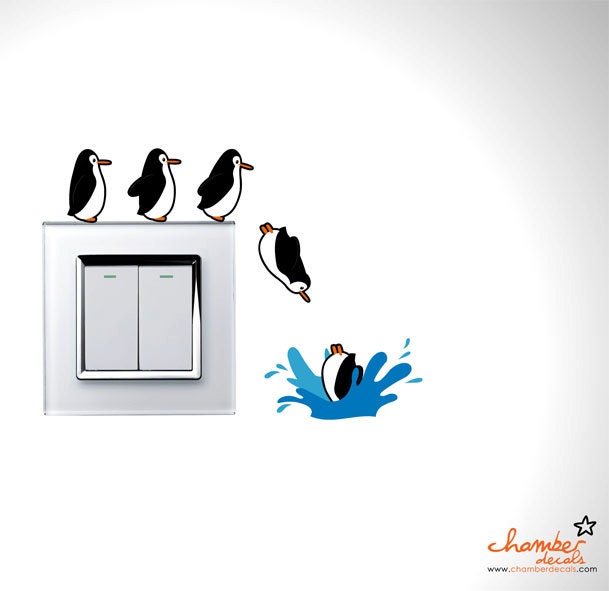 Cute Penguins Going for A Dive Wall Decal - Etsy