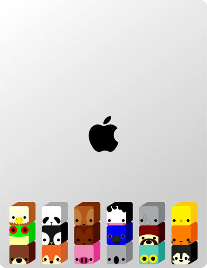 Cute Cube Animals Decal - Etsy