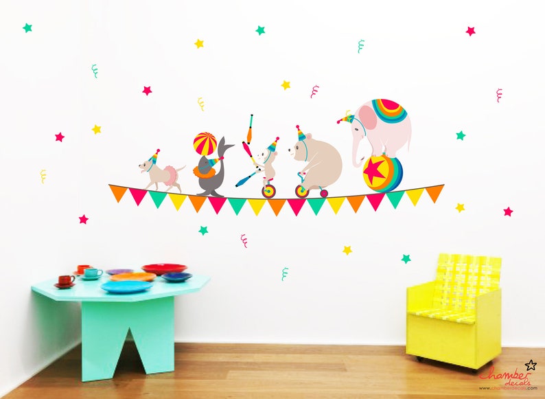 Cute Circus Wall Decal - Etsy