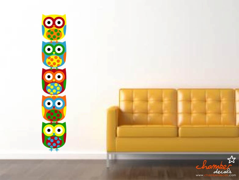 Colorful Owl Decals / Stickers - Etsy