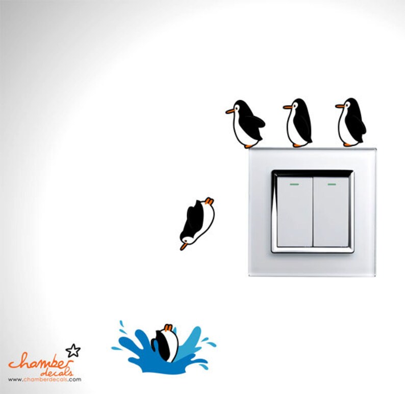 Cute Penguins Going for A Dive Wall Decal - Etsy