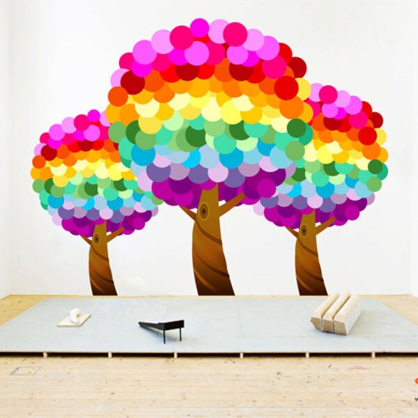 Colorful Tree Decal - Etsy