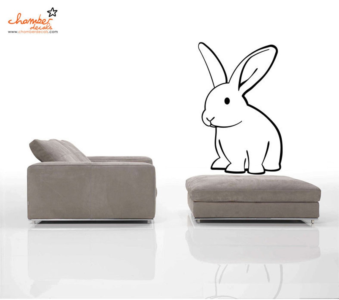 Cute Rabbit Wall Decal - Etsy