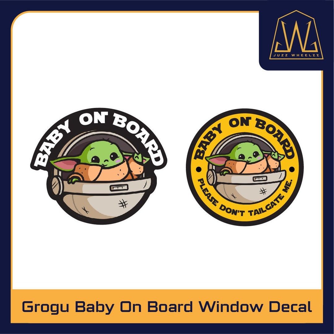 Grogu Baby on Board Car Window Decal - Etsy