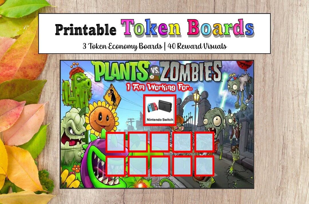 Plant Vs Zombies Token Board With 6, 8, & 10 Token Options, ABA ...