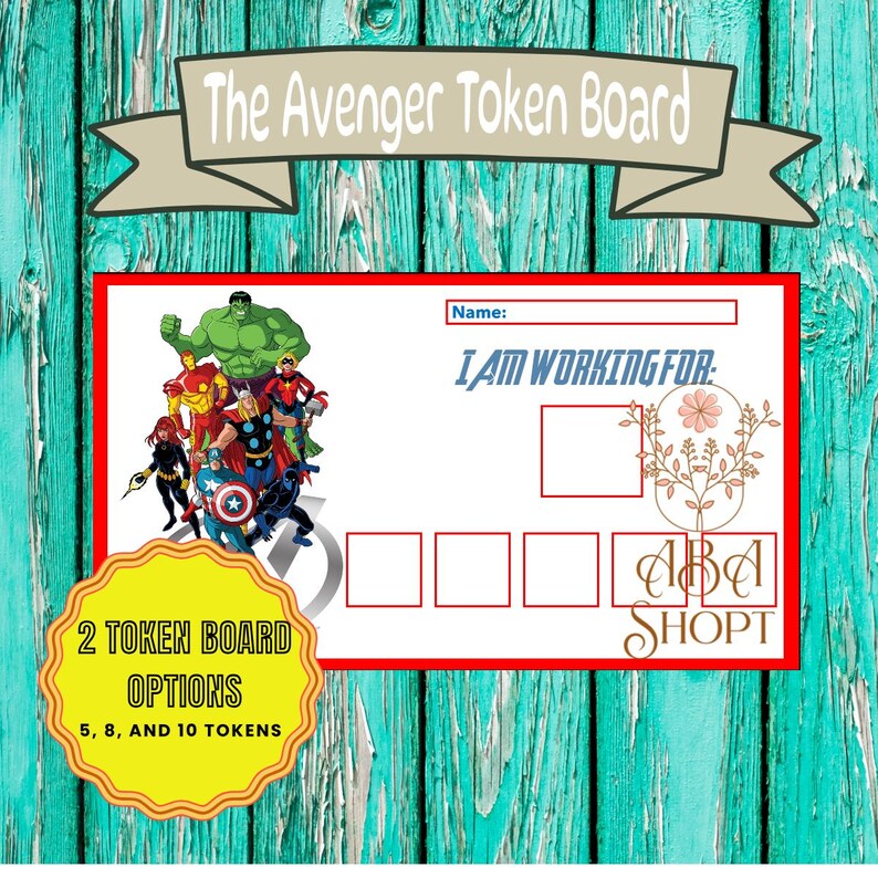 The Avengers Token Board Economy With 5,8 & 10 Token Board Options, ABA ...