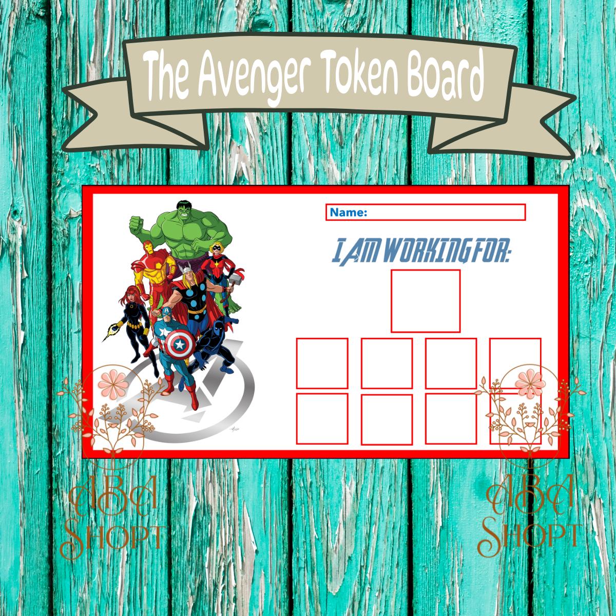 The Avengers Token Board Economy With 5,8 & 10 Token Board Options, ABA ...