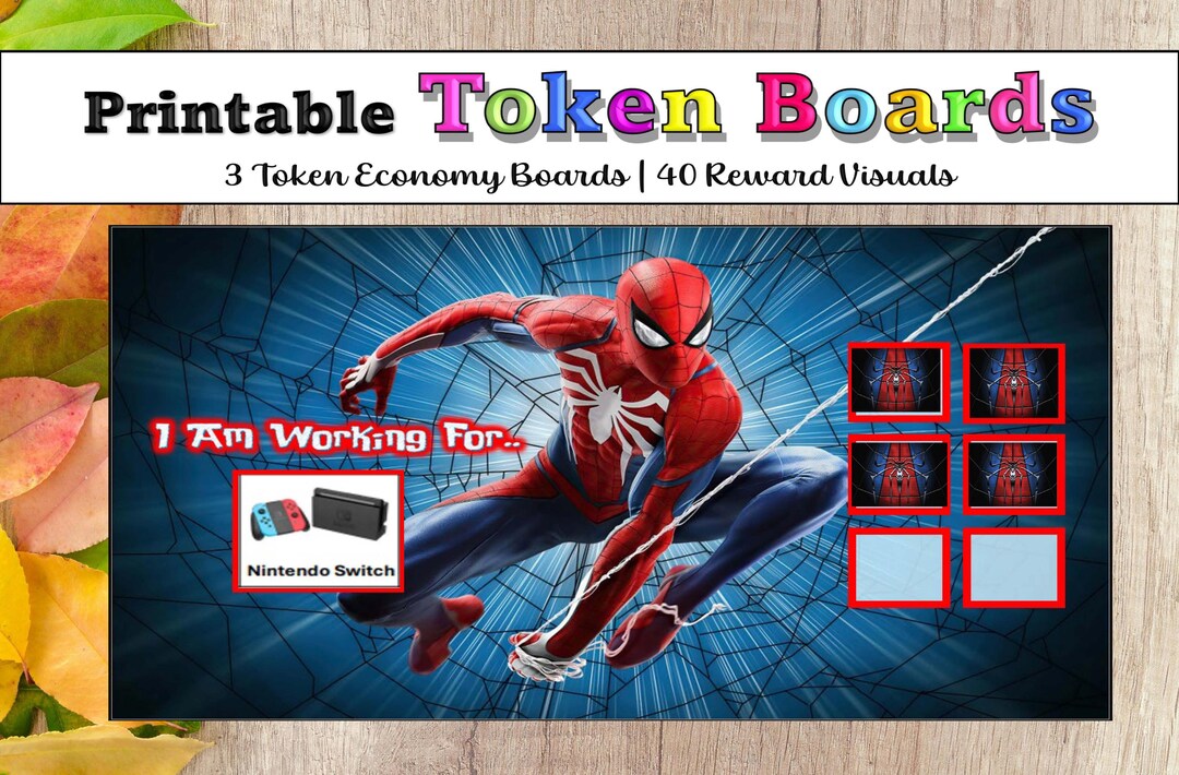 Spider-man Token Board With 6, 8, & 10 Token Options, ABA, Special ...