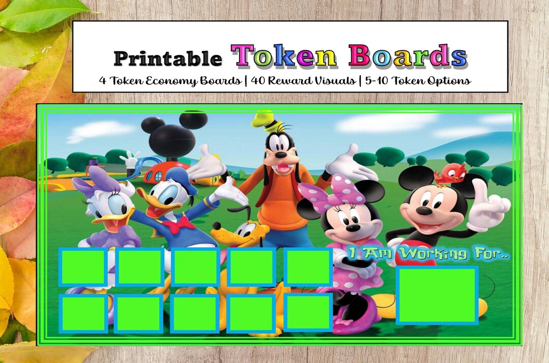 Mickey Mouse Club Token Boards, Disney Token Board | 5 & 10 Tokens ...