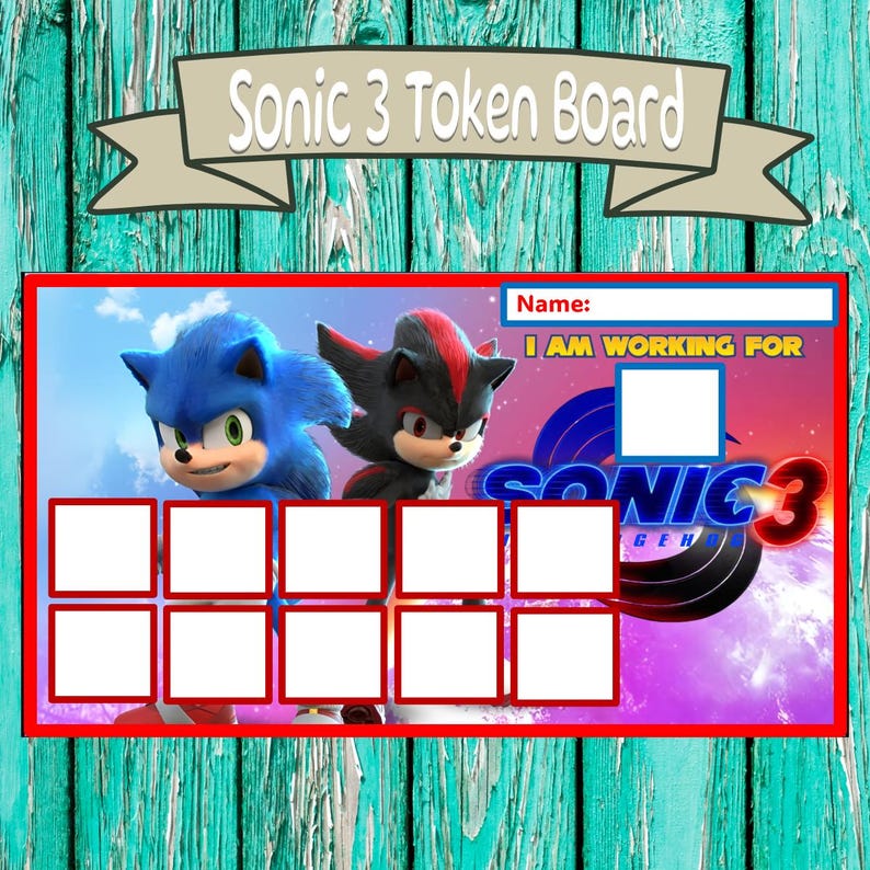 Sonic 3 Token Board Economy With 6-10 Token Board Options, ABA, Special ...