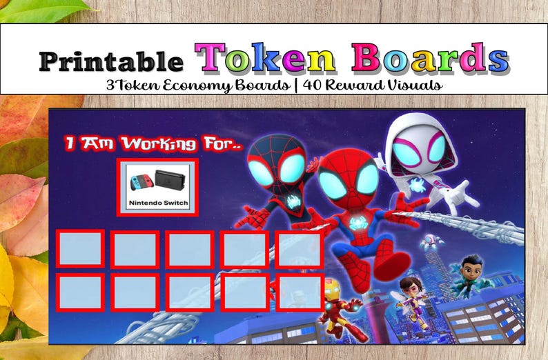 Spidey and His Amazing Friends Token Board With 6, 8, & 10 Token ...
