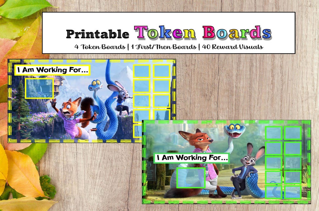 Zootopia 2 Token Board and First-then Board, 5-10 Tokens, ABA, Special ...