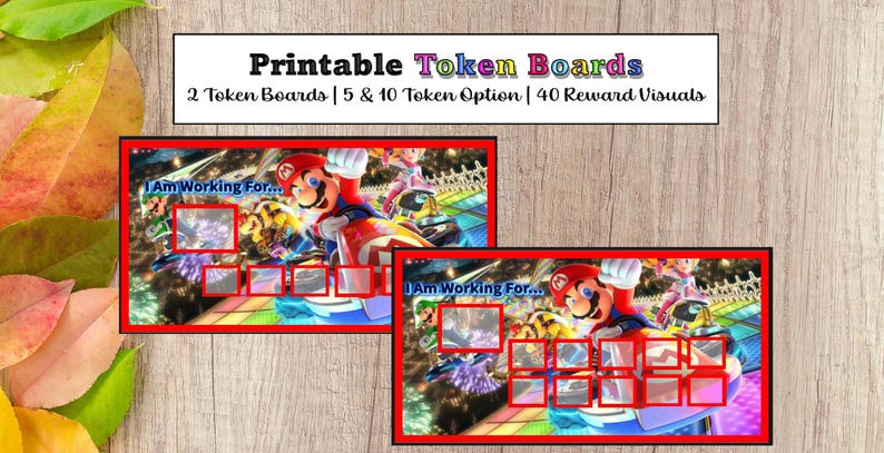8 Super Mario Token Boards With 5 - 10 Token Options | Super Mario Bros ...