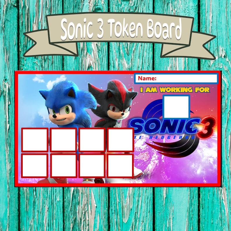Sonic 3 Token Board Economy With 6-10 Token Board Options, ABA, Special ...