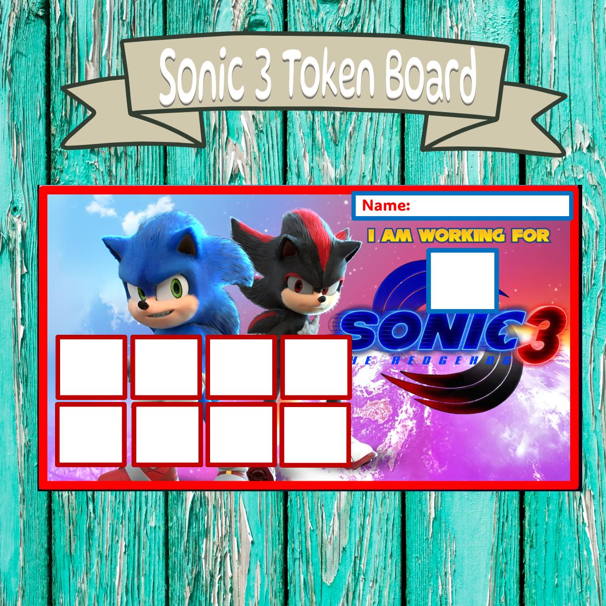 Sonic 3 Token Board Economy With 6-10 Token Board Options, ABA, Special ...