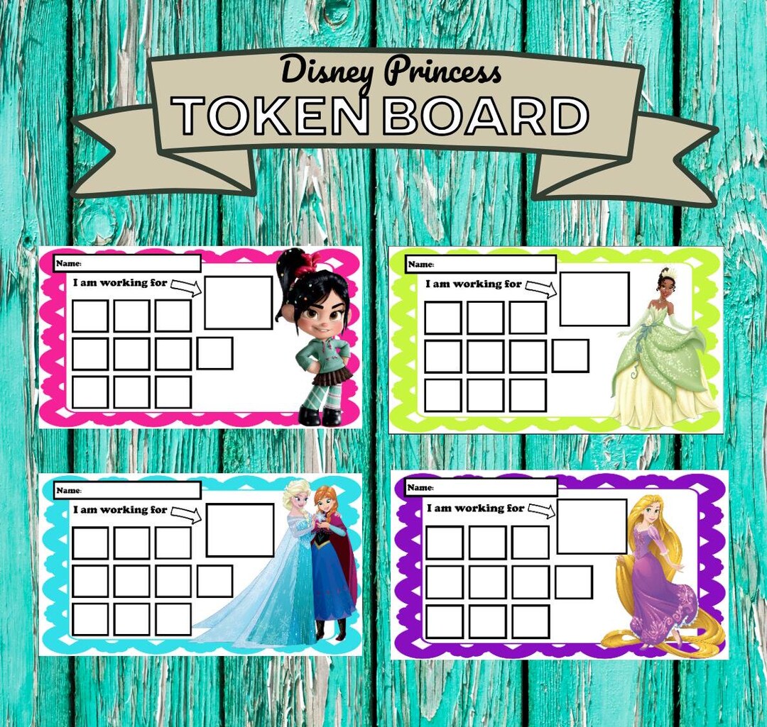 Printable Disney Princess Set of 15 Token Boards, Special Education ...