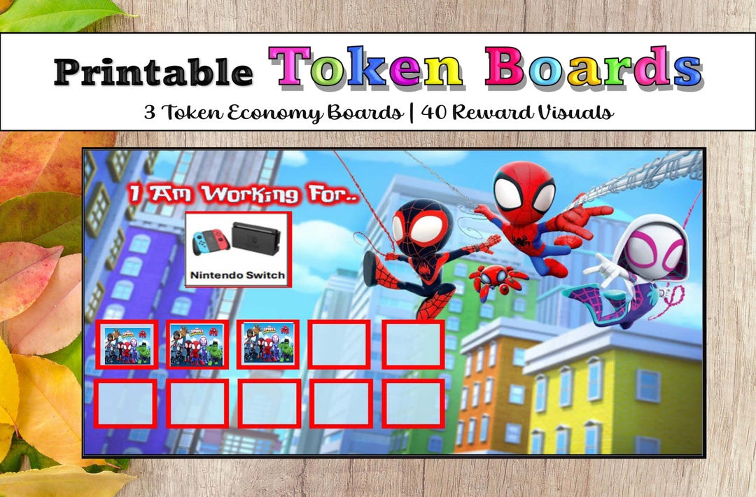 Spidey and His Amazing Friends Token Board With 6, 8, & 10 Token ...